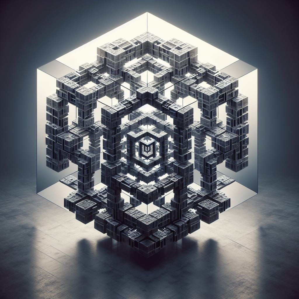 infinity tesseract #2 - Infinity Mirrors in Futuristic Hyper...