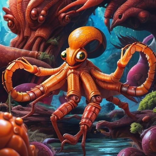 Cute alien insectoid creature from the depths of hell. - AI Generated ...