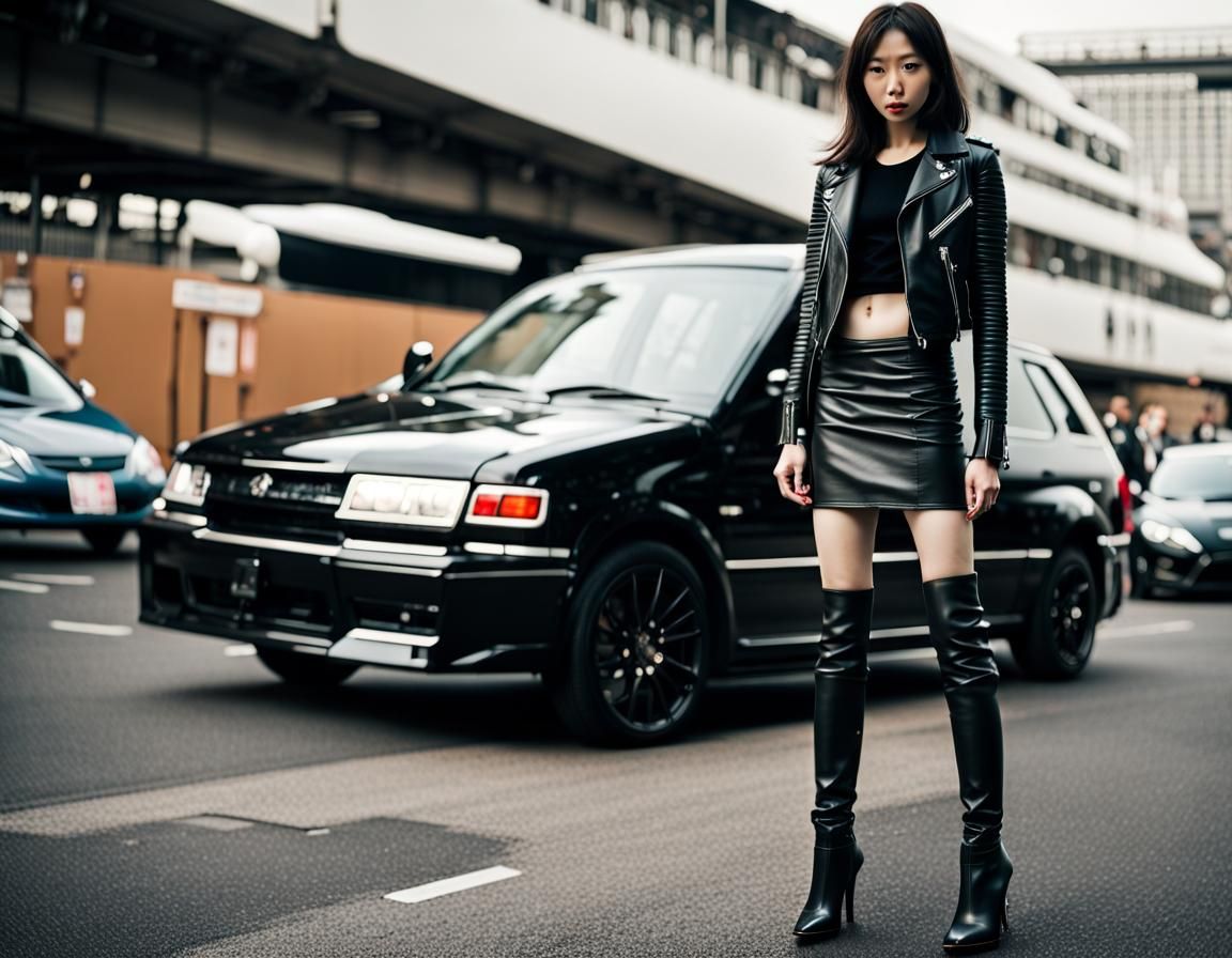 Look way up to this Japanese model, she is tall! - AI Generated Artwork ...