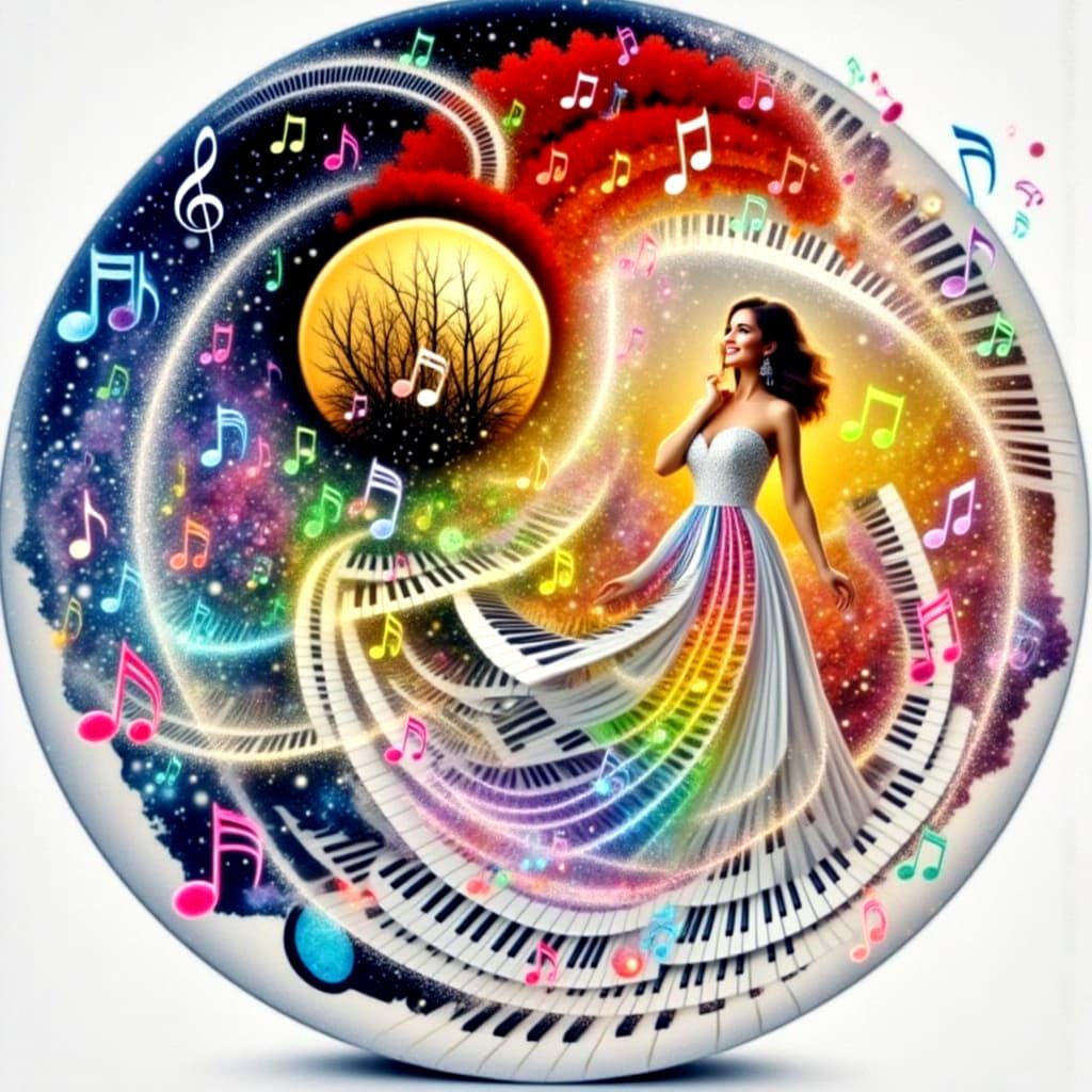 A circle of fifths - Harmonic Circle of Music Theory