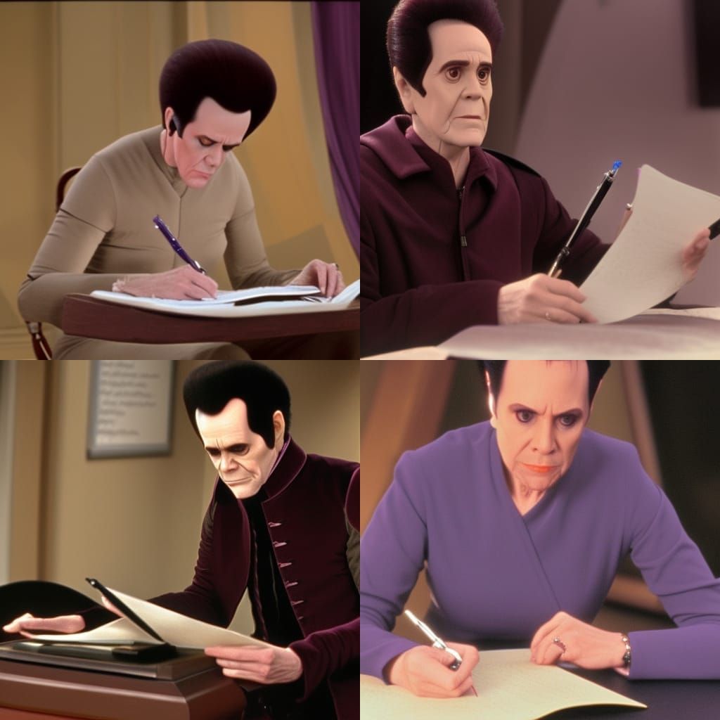 Deep Space Nine Weyoun writing a poem of admiration for The Founder the ...