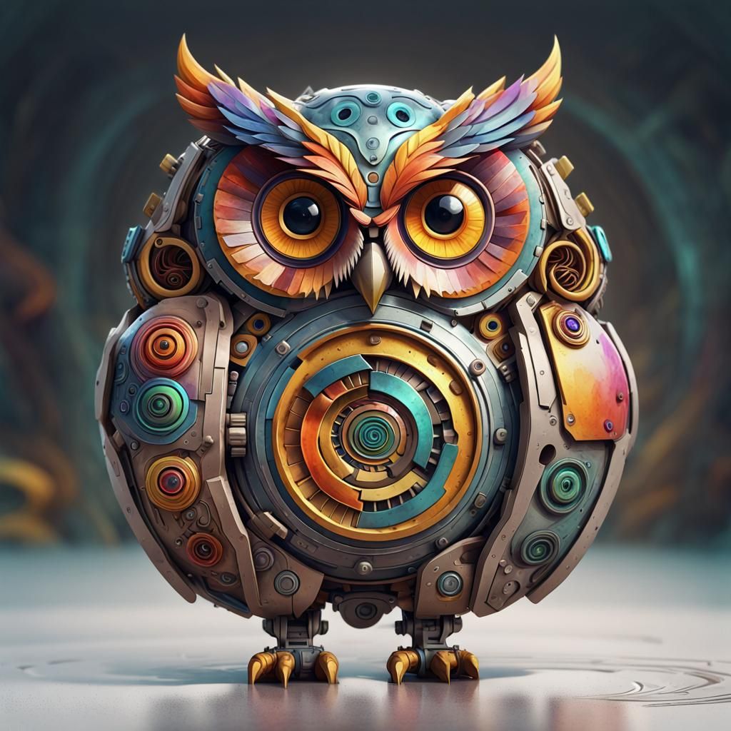 Owl robot - AI Generated Artwork - NightCafe Creator
