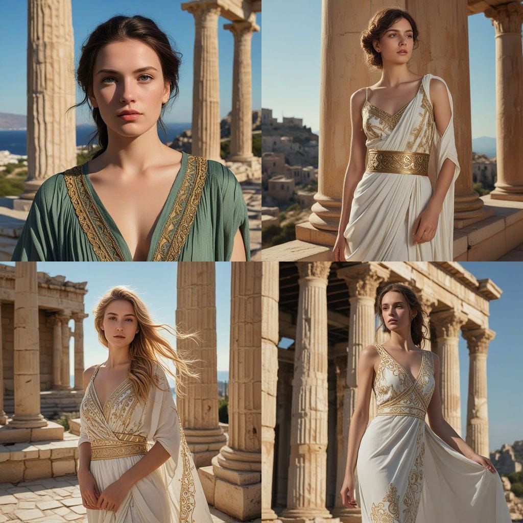 Flowing Greek outfit 2 - Elegant Greek Goddess in Motion
