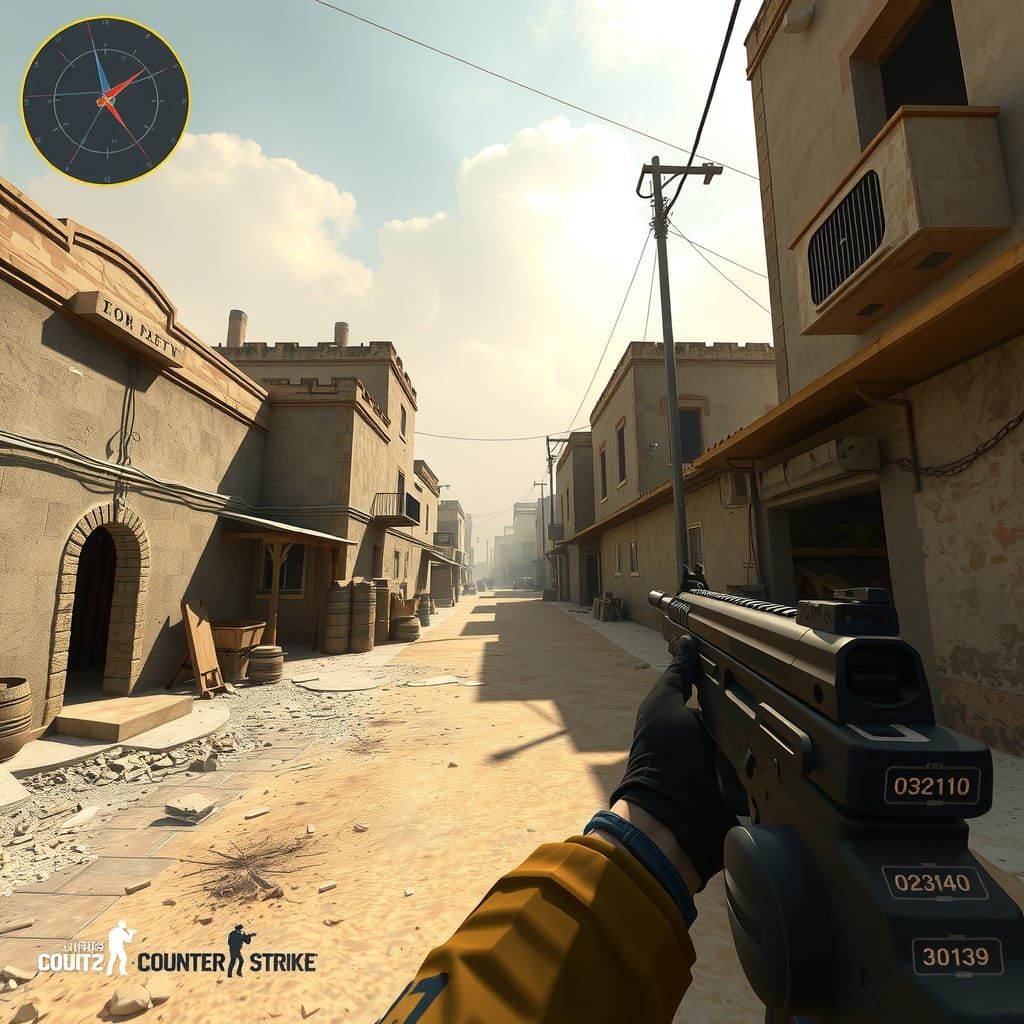 Nostalgic de_dust2 Scene in Retro Counter Strike 1... - AI Art