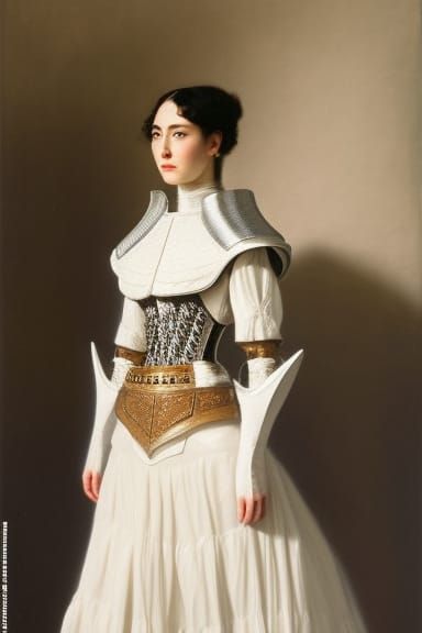 A dour woman in ceremonial sci-fi armour - AI Generated Artwork ...