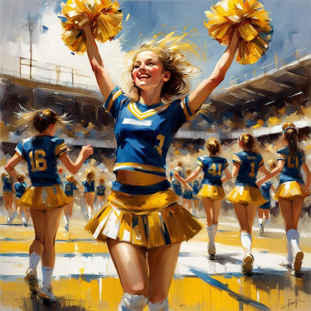 College Cheerleader - AI Generated Artwork - NightCafe Creator