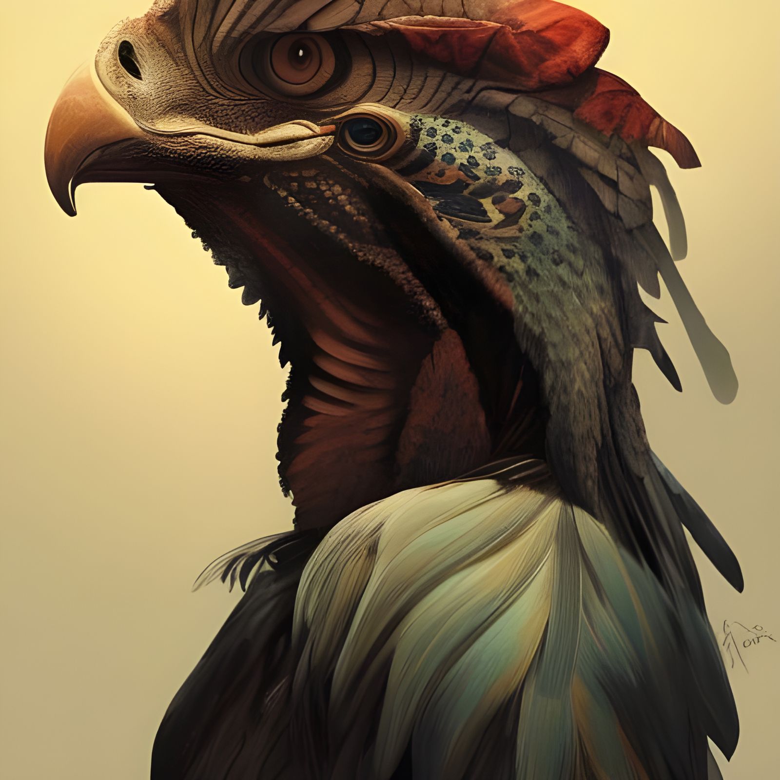 Rooster Hawk Reptilian, Powerful, Fierce, Ambiance - AI Generated ...