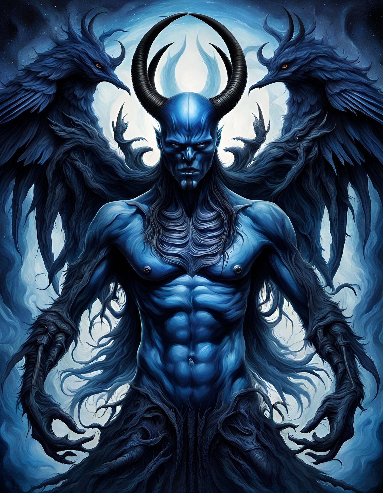 A highly detailed digital art masterpiece of a menacing monster with ...