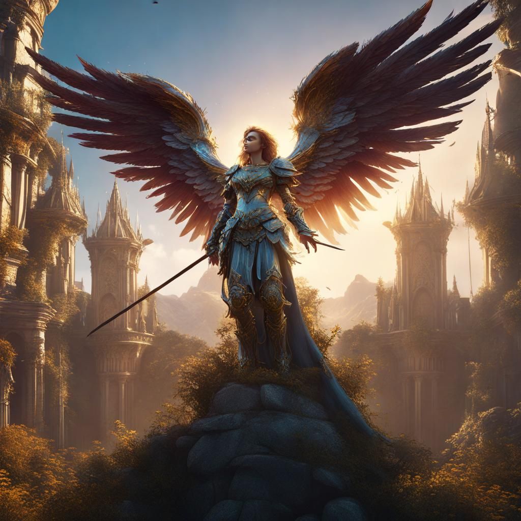 Lost angel knight at the sunshine - AI Generated Artwork - NightCafe ...