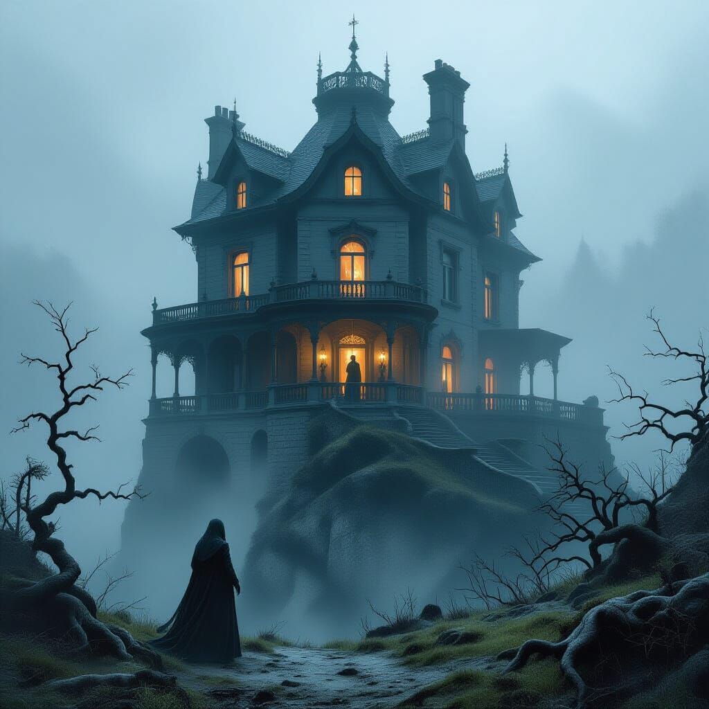 Eerie Victorian Mansion in Gothic Horror Style - AI Art