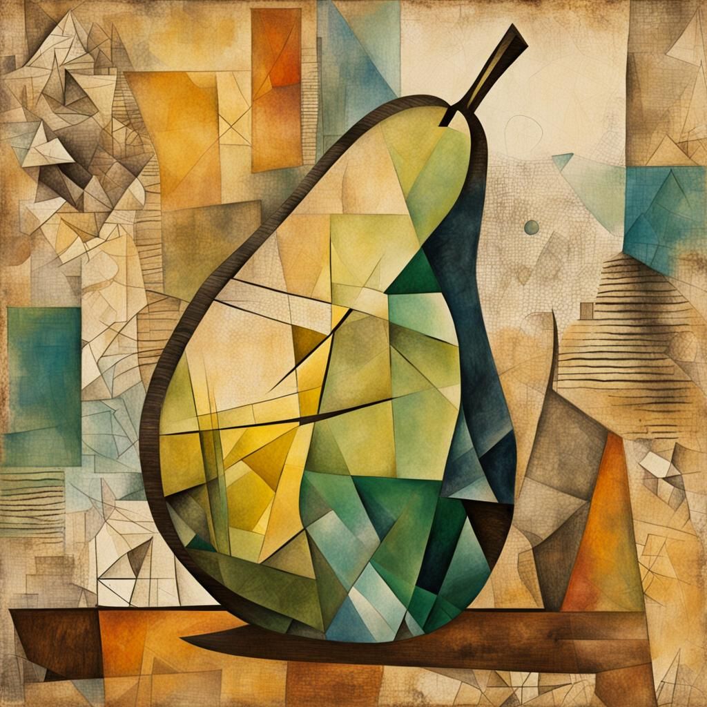 Cubism Pear Still Life