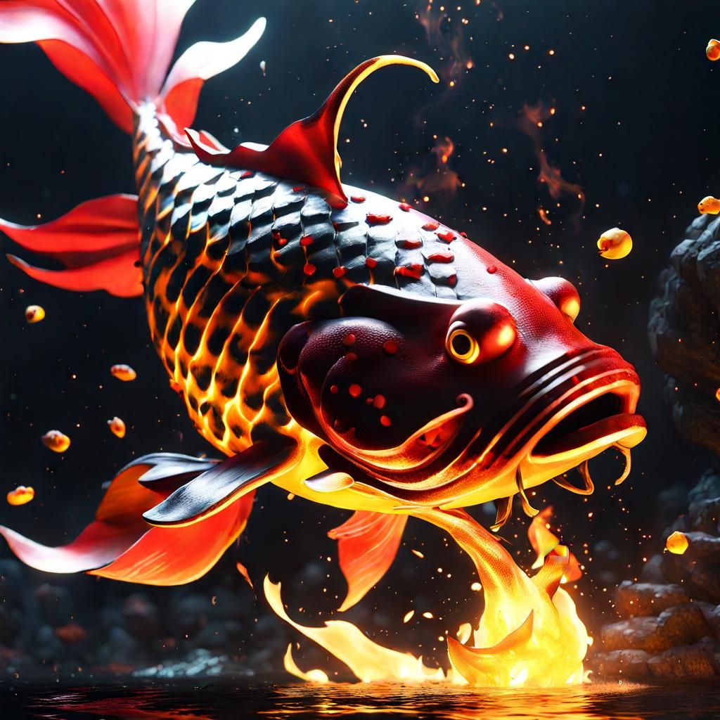burning koi - AI Generated Artwork - NightCafe Creator
