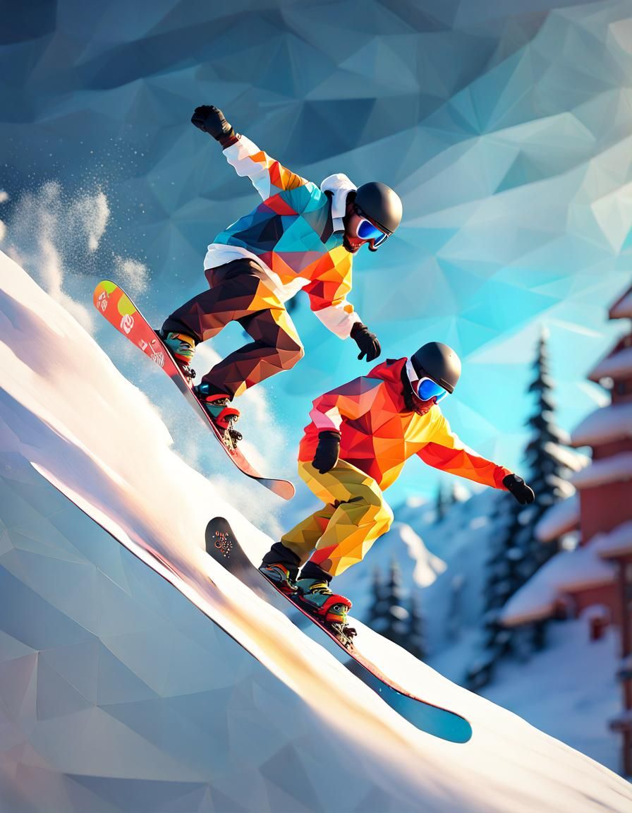 Low-Poly Slopes - AI Generated Artwork - NightCafe Creator