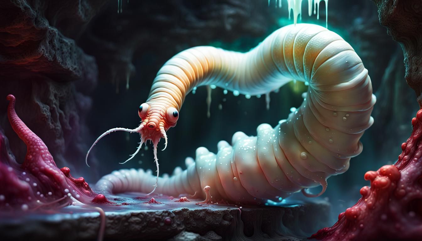 The White Worm Says Hello - AI Generated Artwork - NightCafe Creator
