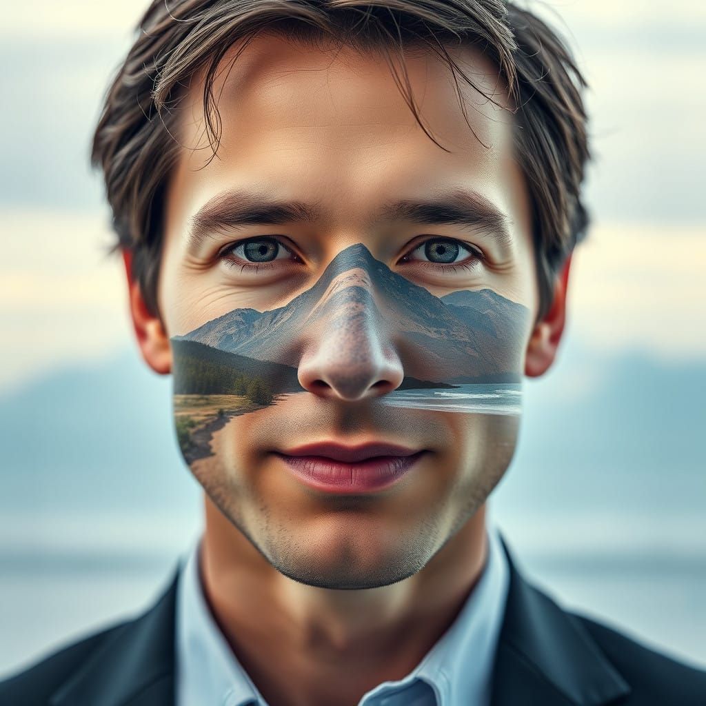 portrait with triple exposure - portrait with triple exposur...