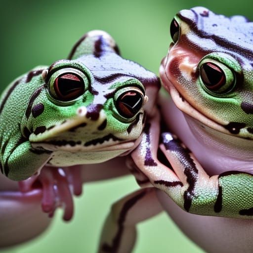 Two frogs arguing in New Jersey - AI Generated Artwork - NightCafe Creator