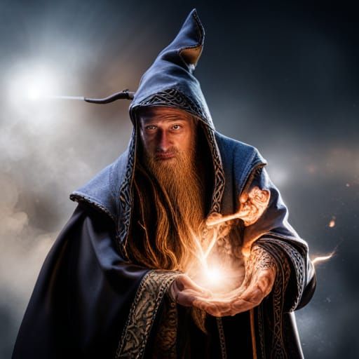 Wizard casting magic - AI Generated Artwork - NightCafe Creator