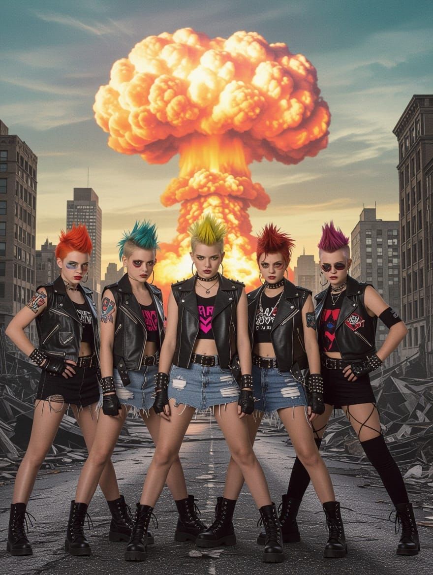 Post apocalyptic punks. - Rebel Punk Girls Stand Tall in a R...