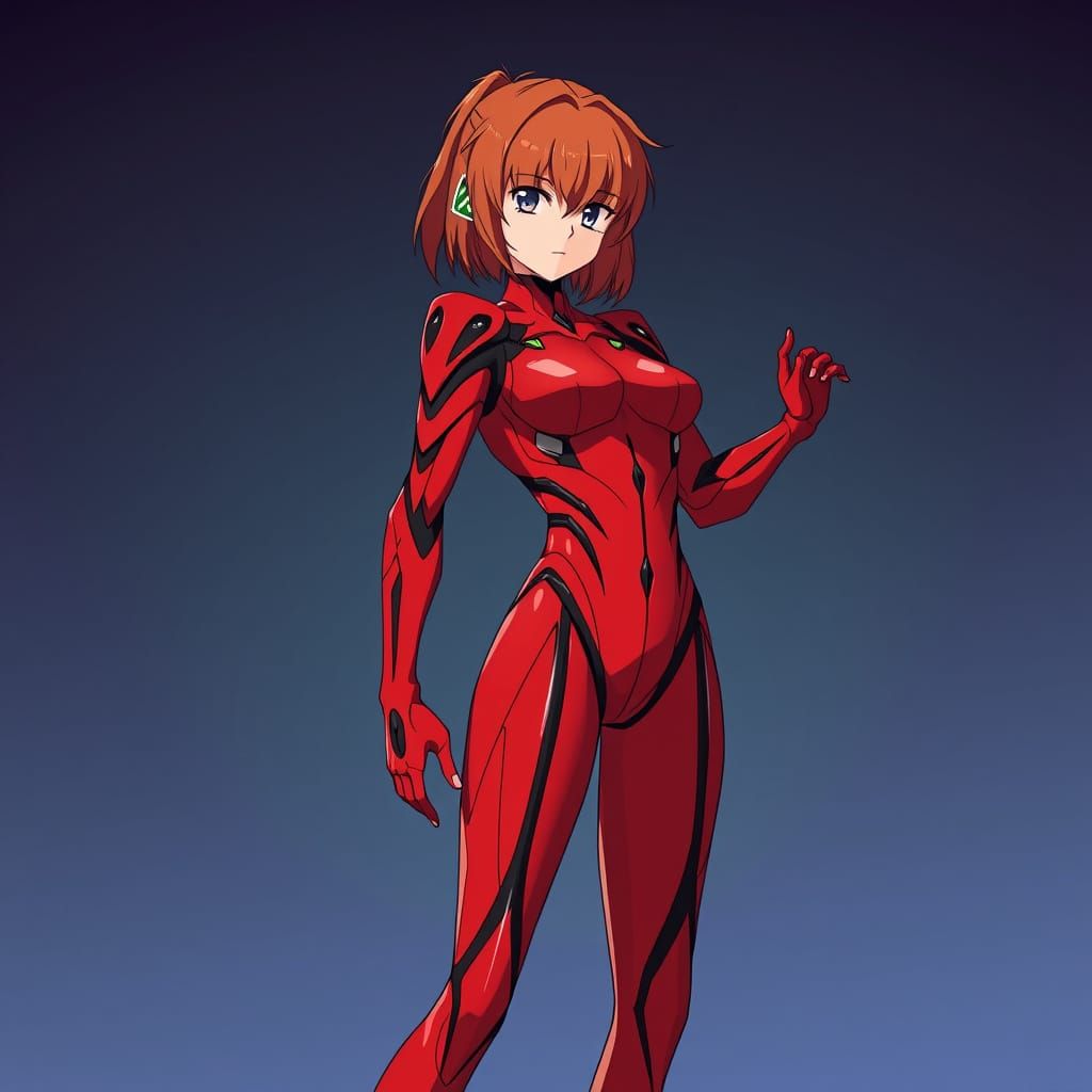 Asuka in Red Plugsuit, Anime Cinematic Masterpiece - AI Art