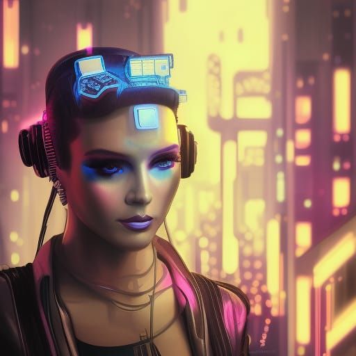 Neon Lady - AI Generated Artwork - NightCafe Creator