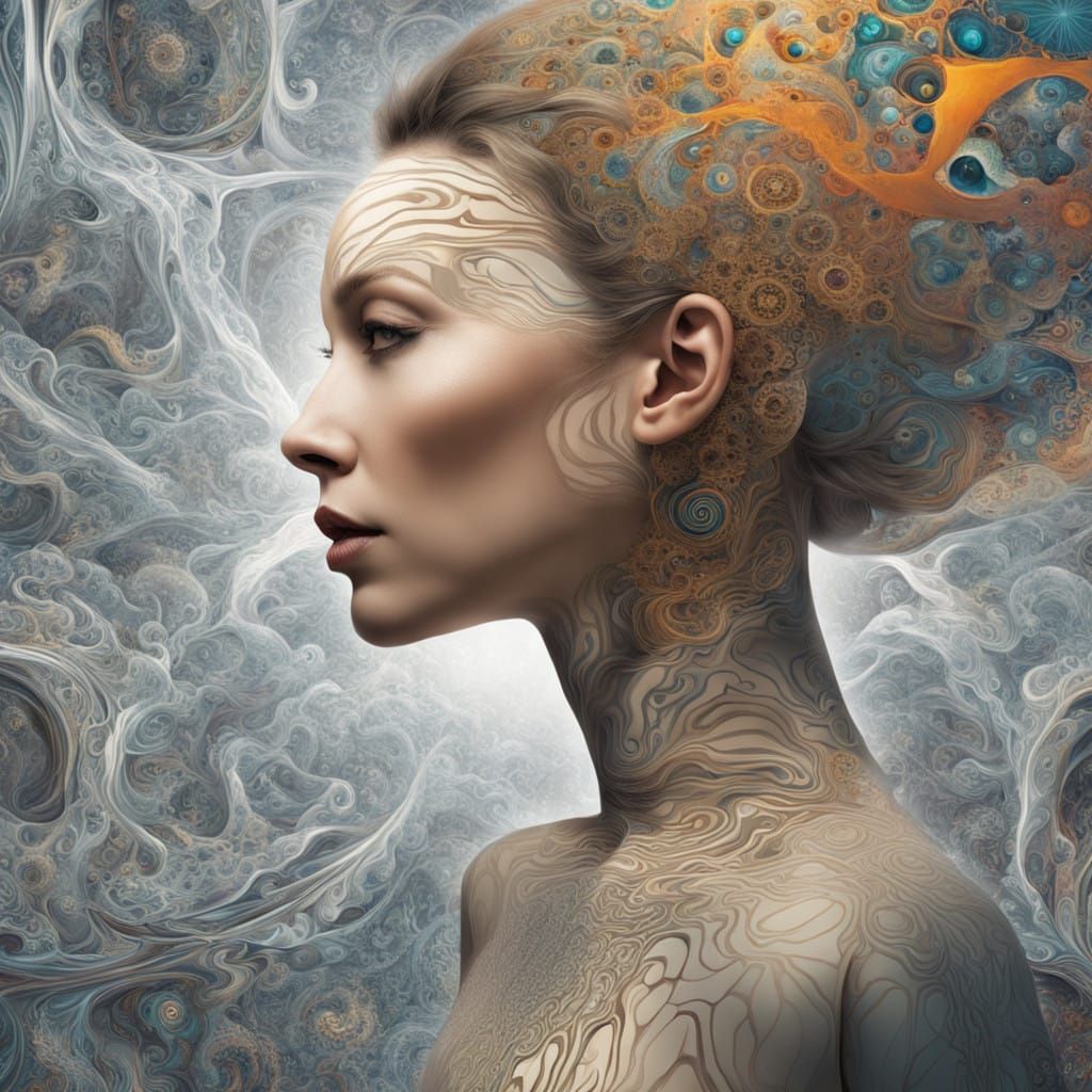 Surreal Fractal Portraits in Escher-Inspired Digit... - AI Art