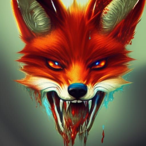 demon fox red mouth - AI Generated Artwork - NightCafe Creator
