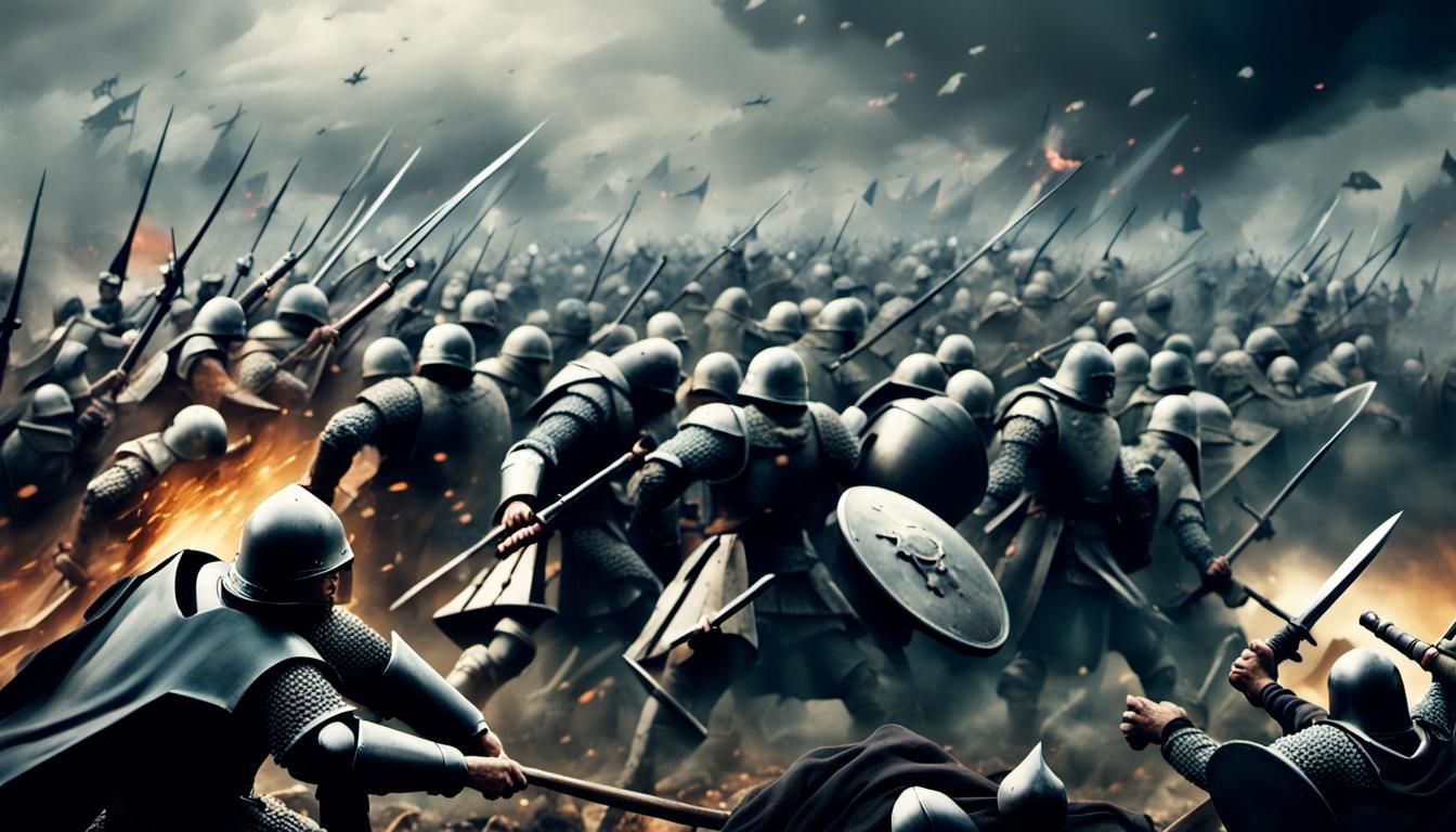 Epic Medieval Future Warscape in Surrealist Style - AI Art