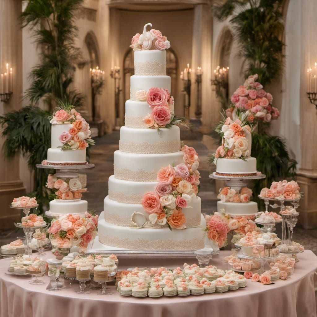 Elegant Wedding Cake III - AI Generated Artwork - NightCafe Creator