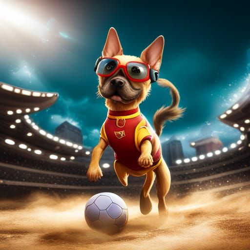 Soccer dog player - AI Generated Artwork - NightCafe Creator