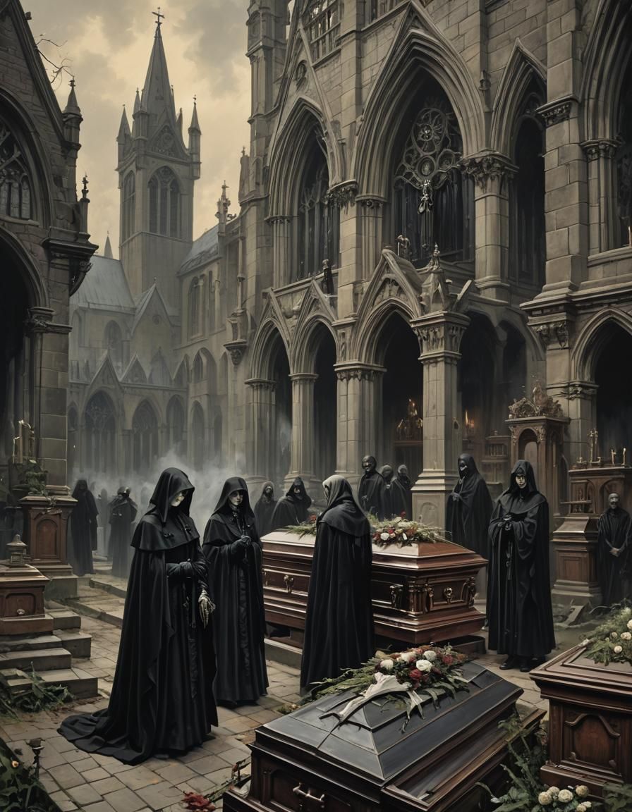 victorian funeral death vampire widow mourner coffin gothic church ...