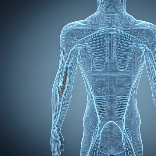 blueprint map, human body with cyborg parts - AI Generated Artwork ...