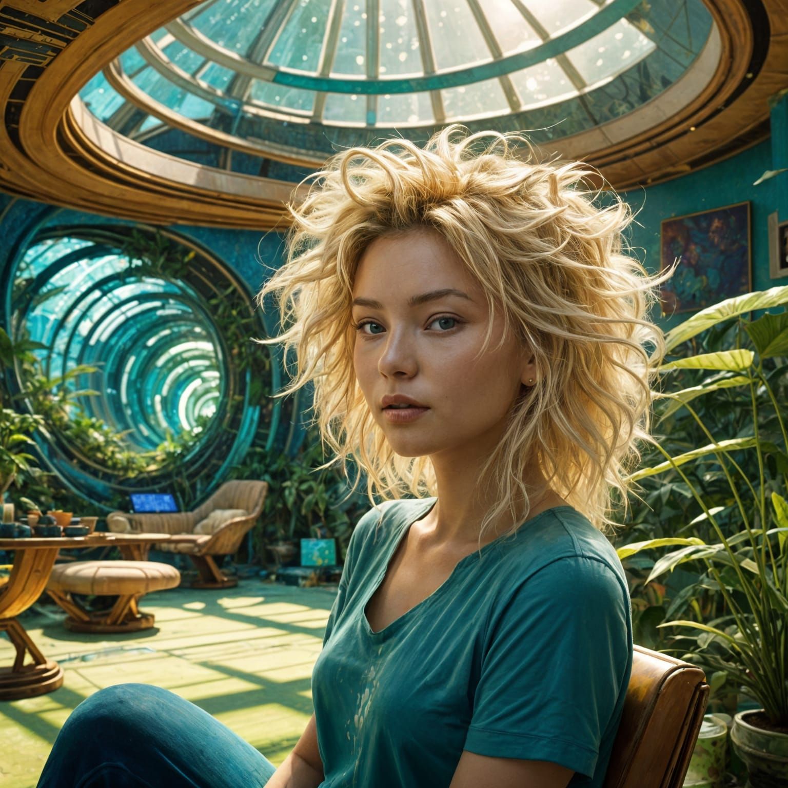 Solarpunk /2 - Solarpunk Goddess Reigns in Futuristic Eco-Ch...