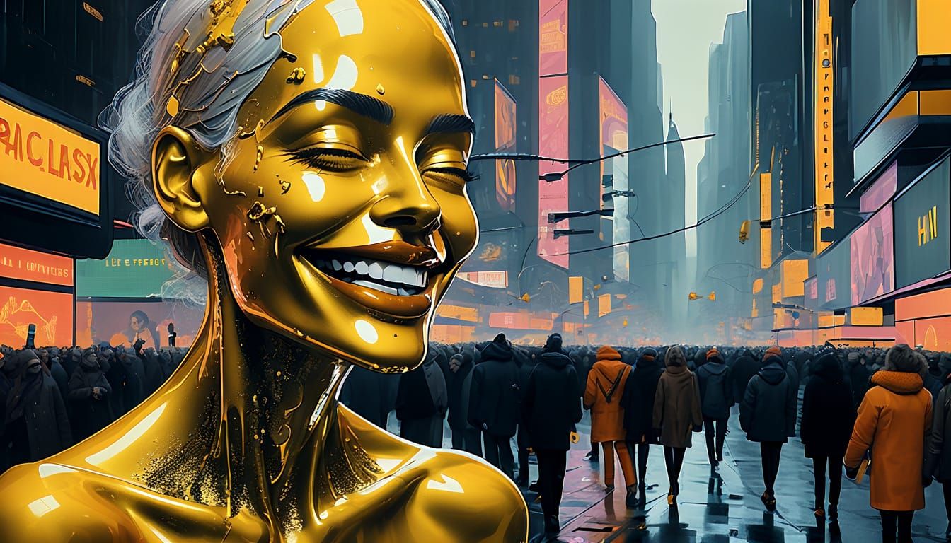 "Derision - Laughter at the Little People" - (A looming face of evil ...