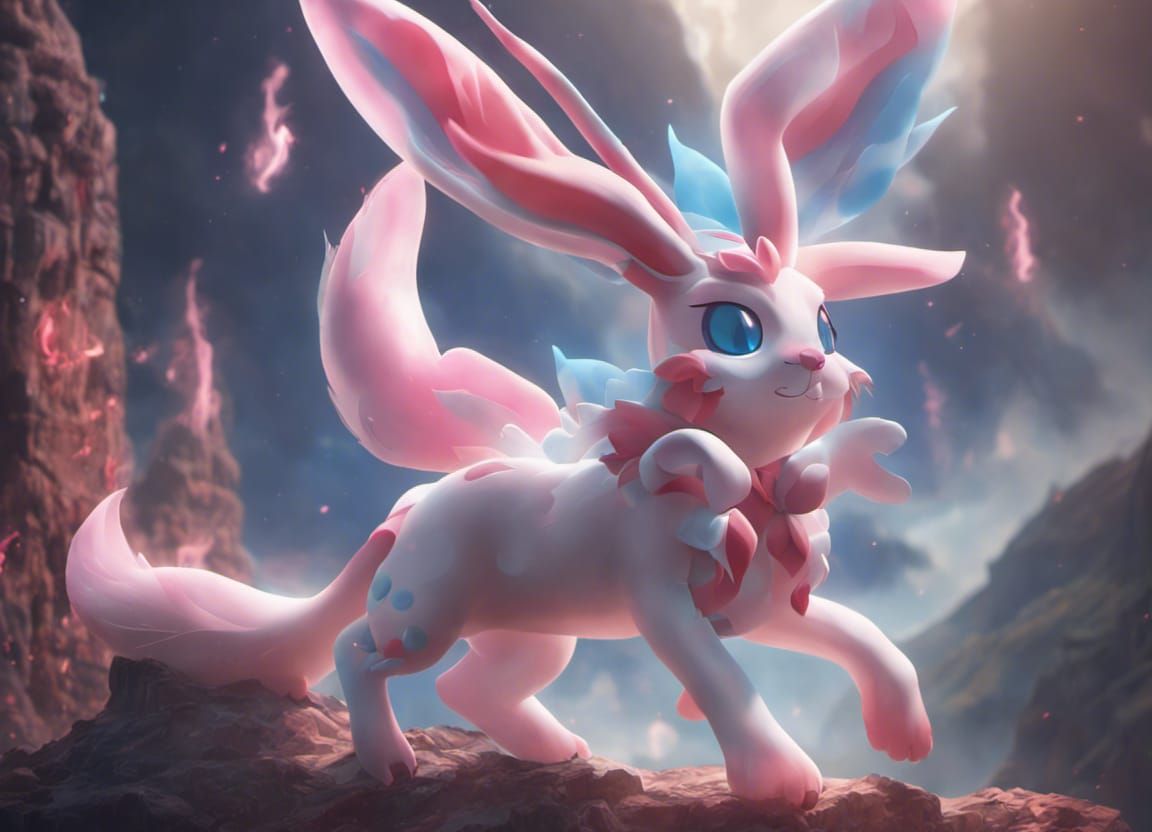 Eeveeloutions: Sylveon - AI Generated Artwork - NightCafe Creator