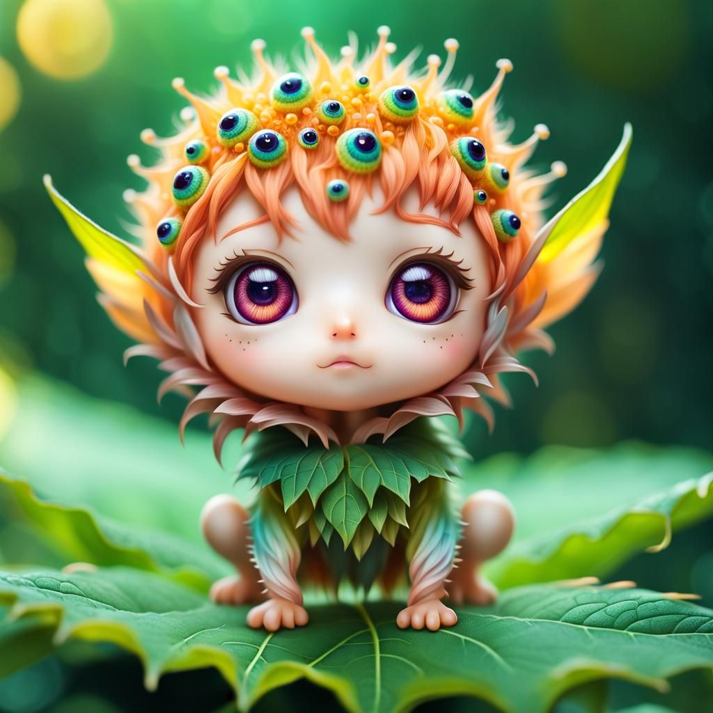 Leaf Sprite Macro Shot - AI Generated Artwork - NightCafe Creator
