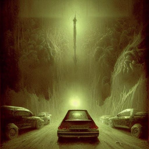 Haunted drive in theater - AI Generated Artwork - NightCafe Creator