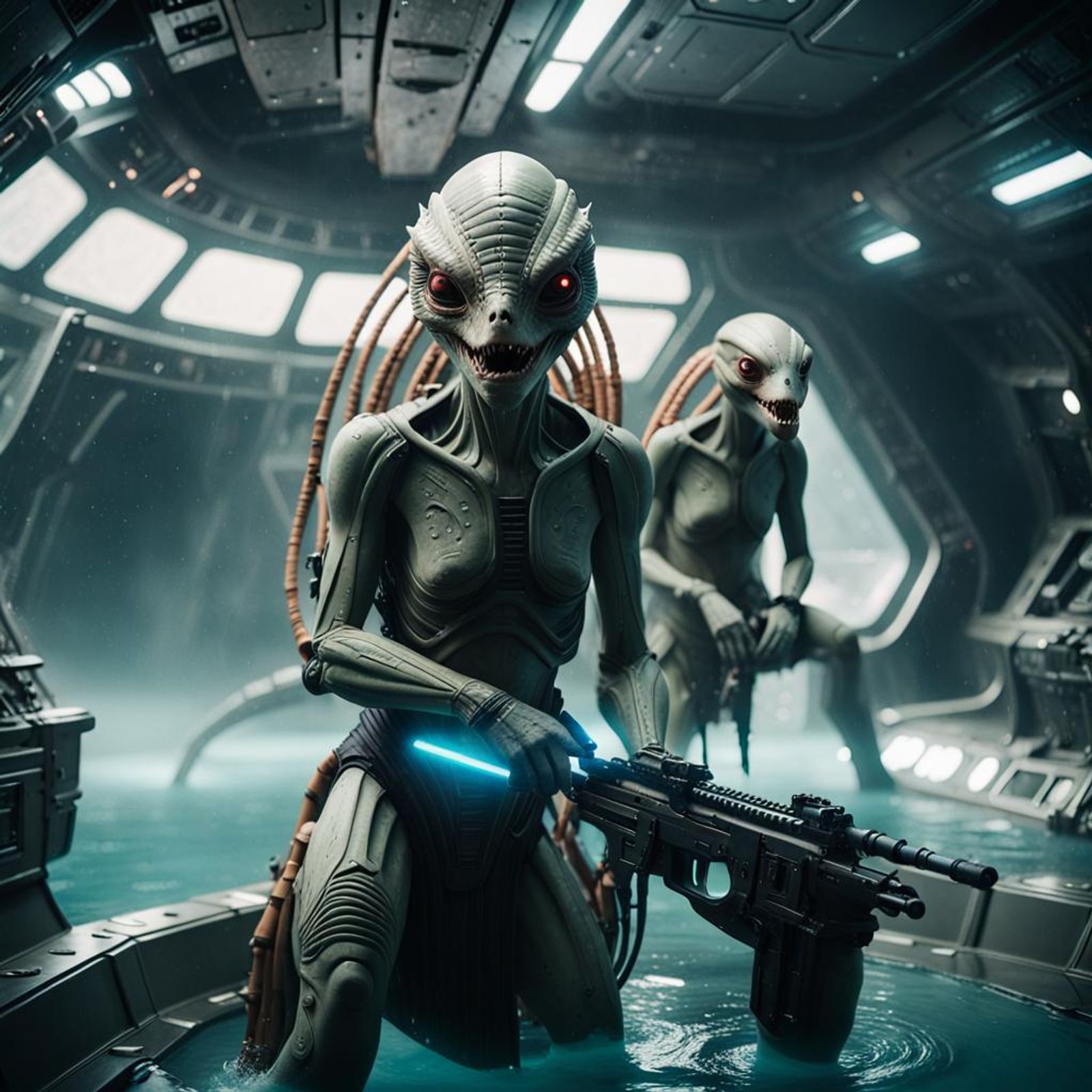 Real Alien siting inside their space ship moving inside water 💦 with ...