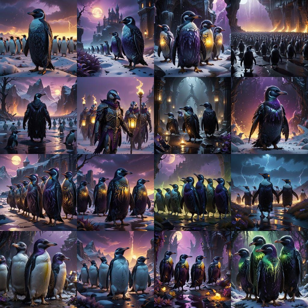 Army of undead penguins - Undead Penguin Legion in Dark Fan...