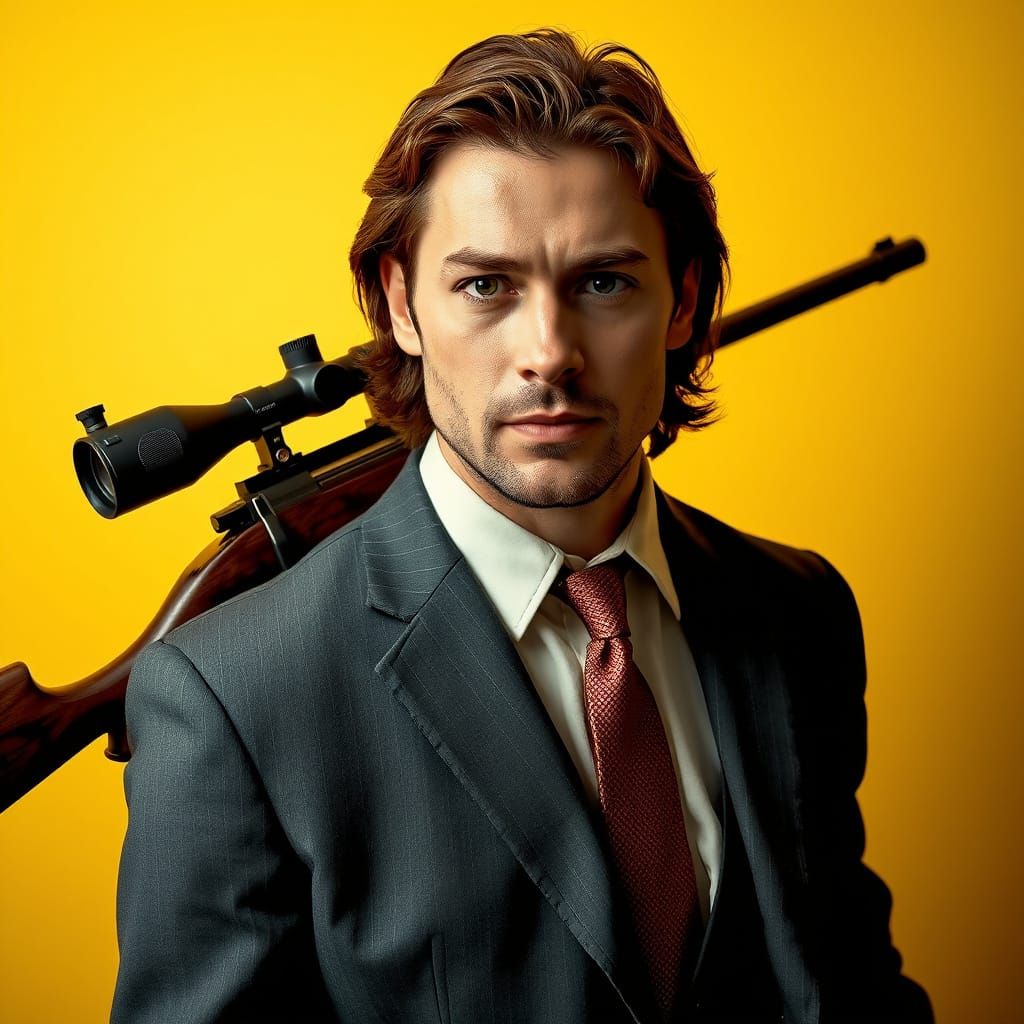 Suave Spy in Pulp Fiction Style - AI Art