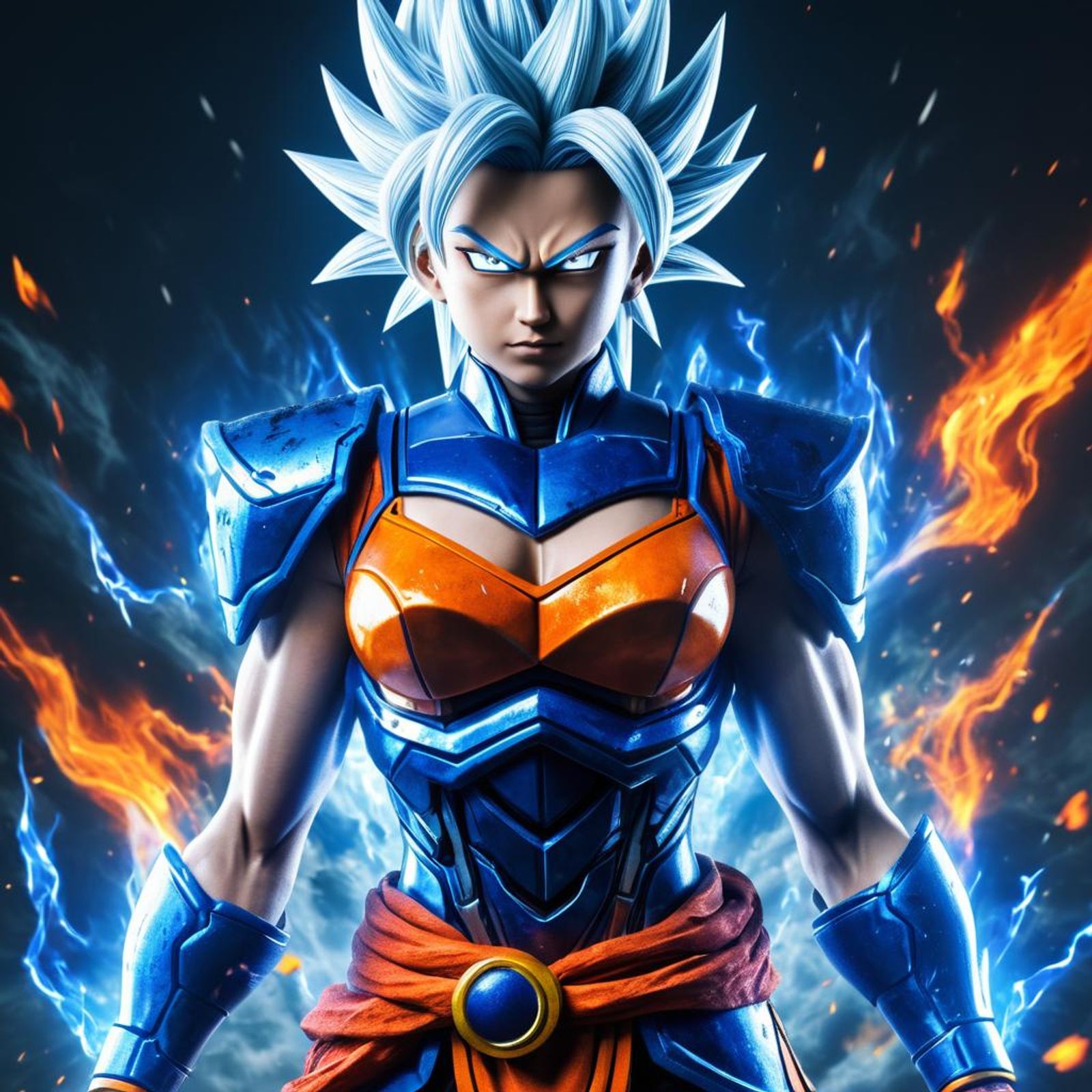 Vibrant Ultra Instinct Super Saiyan Woman In Saiyan Themed Armor - AI ...