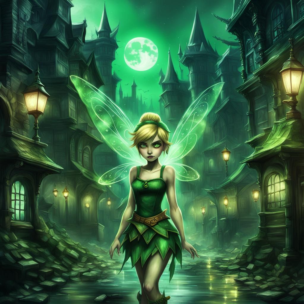 Steamgrunge Tinkerbell in a sinister City of Neverland ; grunge style ...