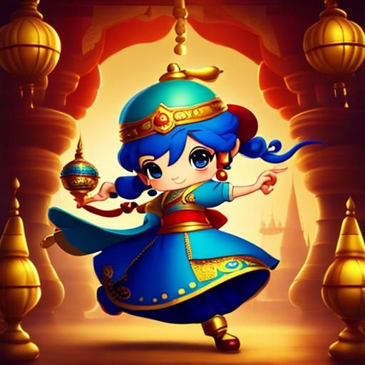 Genie, Pixar, Disney, Chibi, detailed matte painting - AI Generated ...