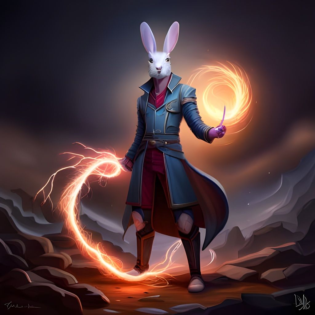 A lightning summoning rabbit wizard - AI Generated Artwork - NightCafe ...