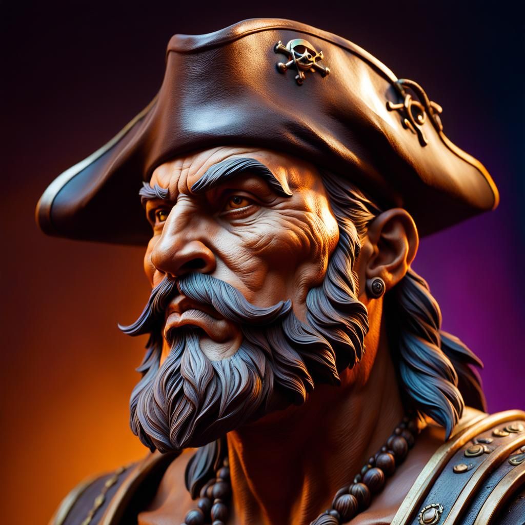 A Head-Sculpt of Captain Blackbeard - AI Generated Artwork - NightCafe ...