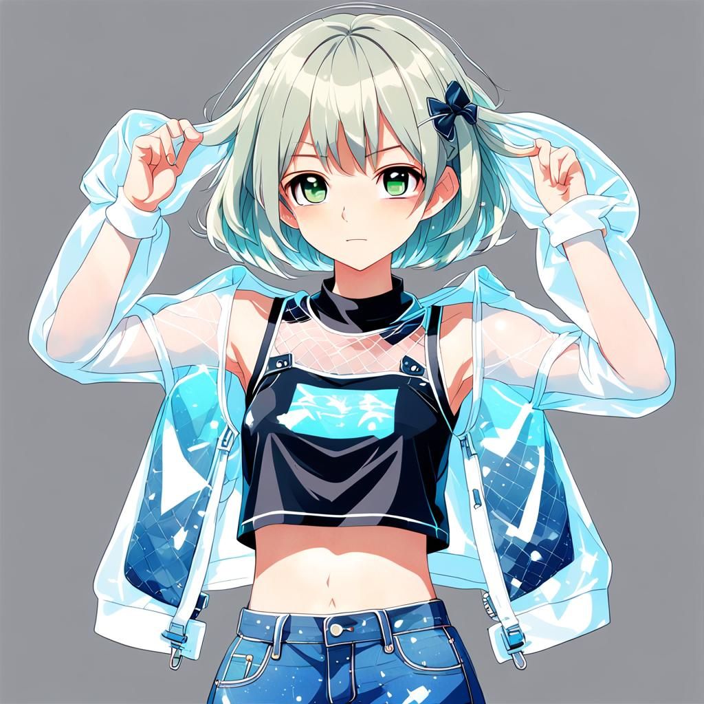 Puffy cropped translucent mesh shirts + tank tops - AI Generated ...