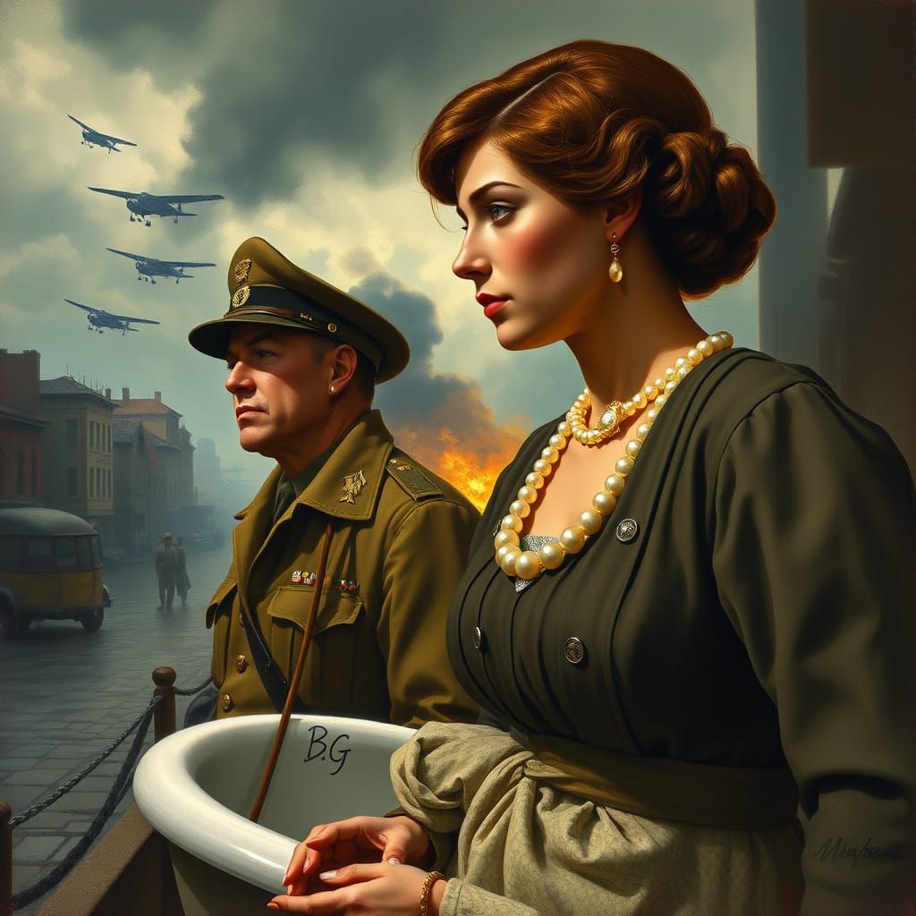 crie no formato paisagem uma cena de grandes batal... - AI Art