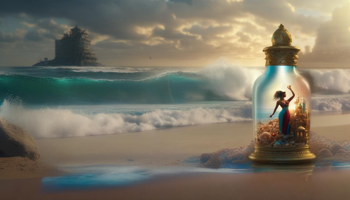 genie in a bottle - AI Generated Artwork - NightCafe Creator