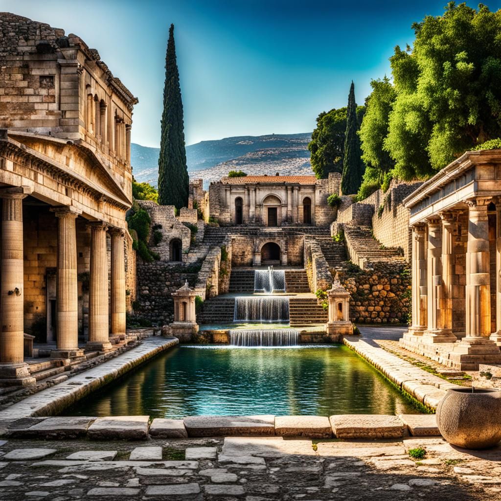 Ancient greek town - AI Generated Artwork - NightCafe Creator