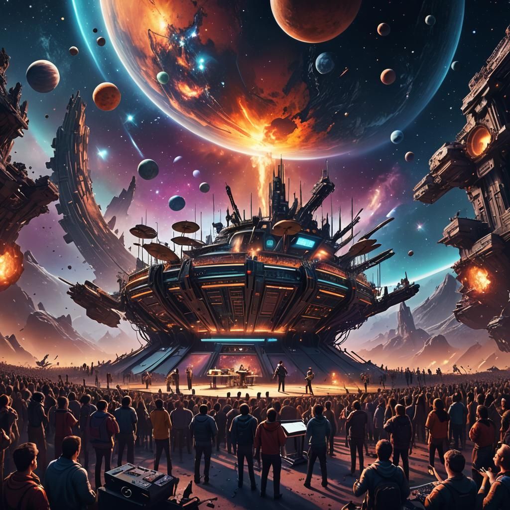 music concert in outer space - AI Generated Artwork - NightCafe Creator
