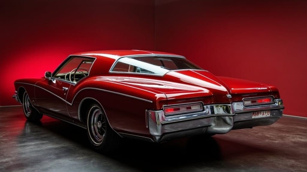 Sleek 1960s Buick Riviera in Metallic Red - AI Art